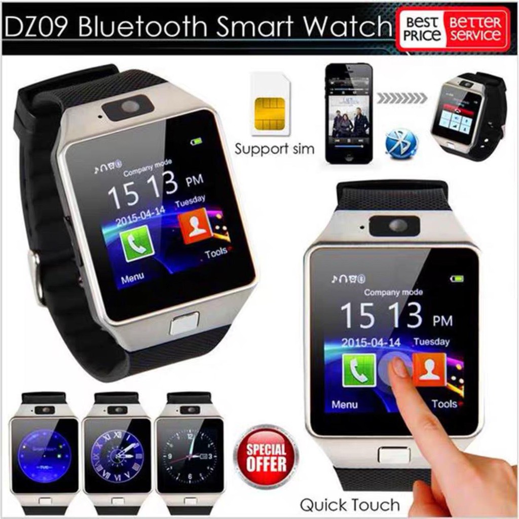 Smart Watch DZ-09 Watch Phone with Camera (Optional) | Shopee Thailand