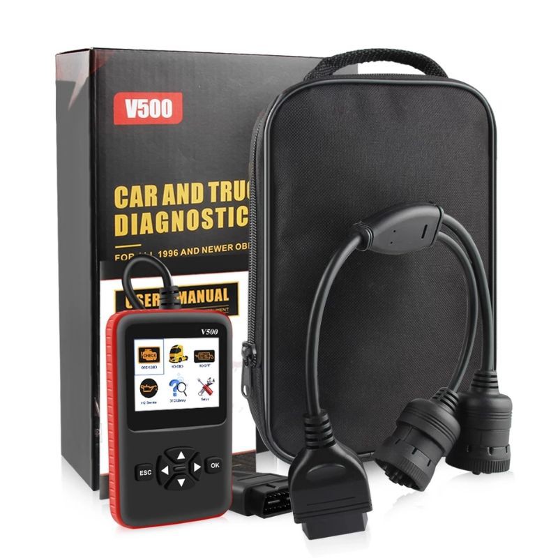 OBD2 Car Scanner สำหรับ รถบบรทุกและรถยนต์ทั่วไป ยี่ห้อ V500 | Shopee Thailand