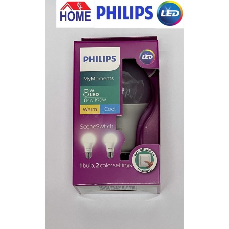 [Bundle Deal] PHILIPS SceneSwitch หลอดไฟ LED 8W E27 Cool Daylight ...