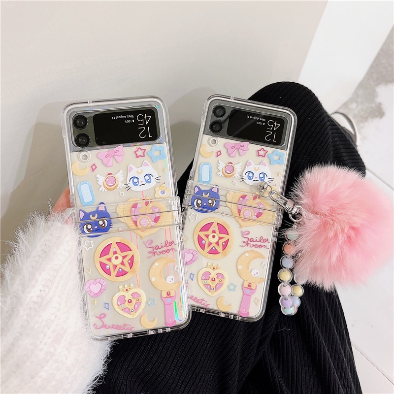 Samsung Galaxy Z Flip 7 FE Z Flip 6 Sailor Moon Badge PC Hard Case Z ...