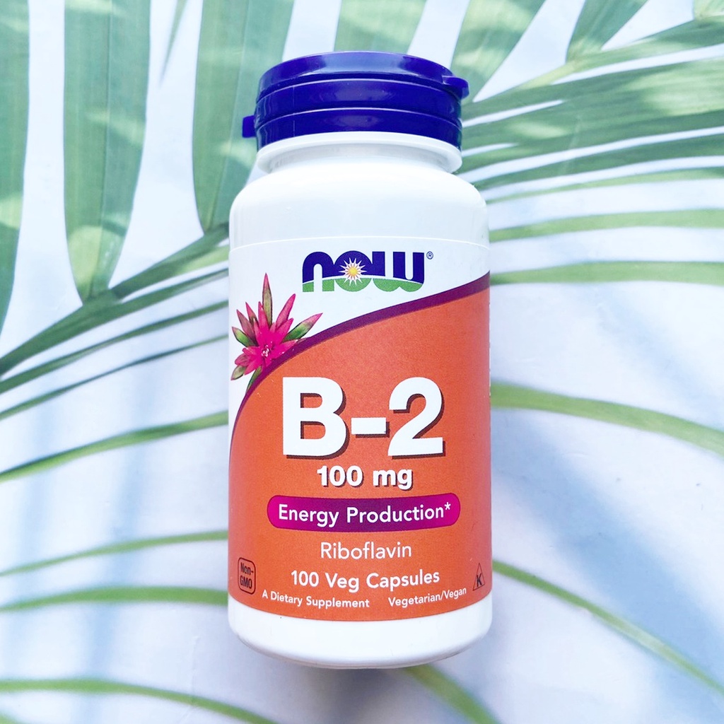 วิตามินบี2 Vitamin B-2 Riboflavin 100 mg 100 Veg Capsules (Now Foods ...