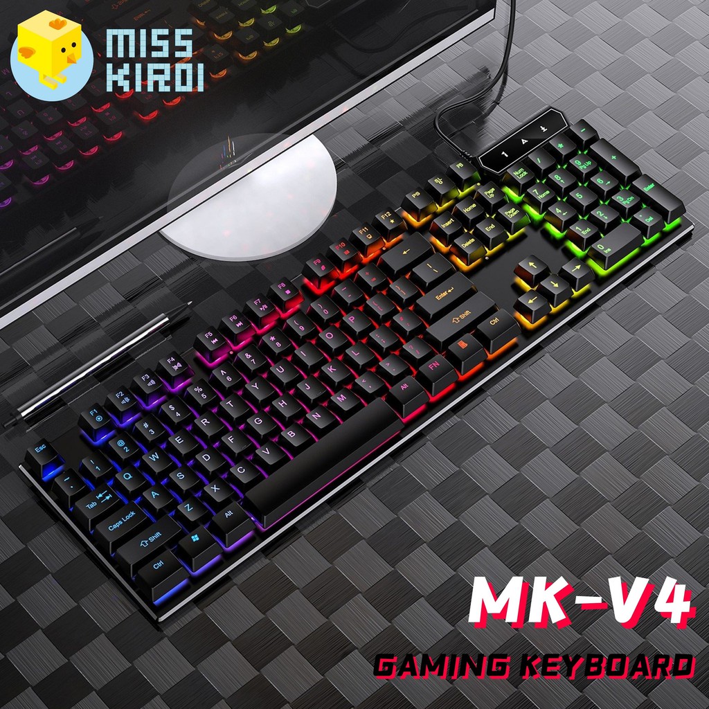 Miss Kiroi RGB คีย์บอร์ด MK-V4 USB Keyboard คีย์บอร์ดเล่นเกมส์ ...