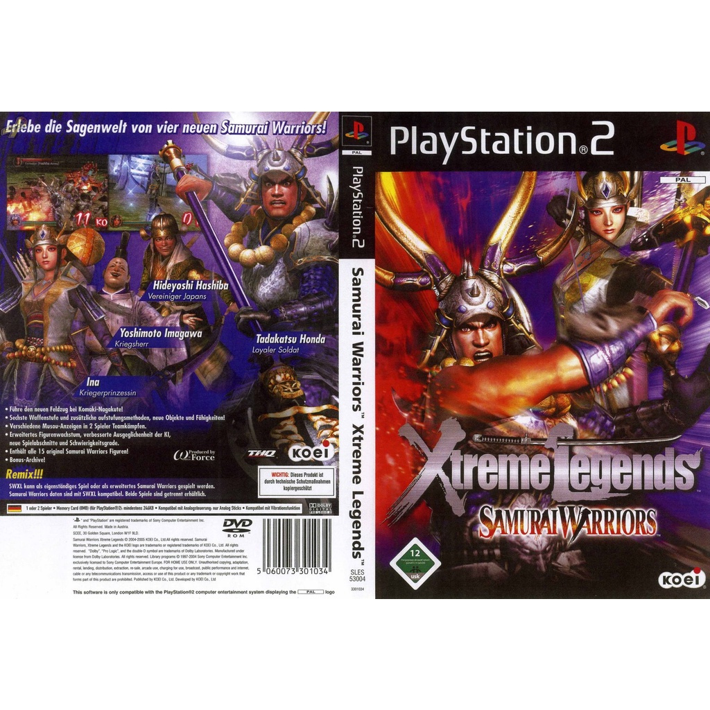แผ่นเกมส์ PS2 Samurai Warriors Xtreme Legends คุณภาพ ส่งไว (DVD ...