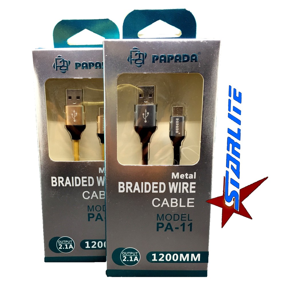 Papada Pa-11 Type-C สายเคเบิ้ลข้อมูล (สีทองเงิน) | Shopee Thailand