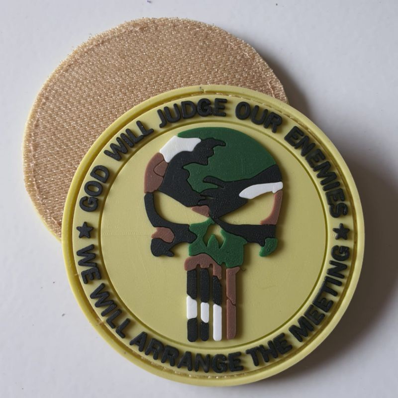แพทช์ยางโลโก้ FUNISHER GOD WILL รอบ DASAE ลาย US ARMY/VELCRO ยาง EMBLEM ...