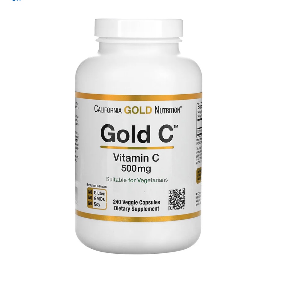 California Gold Nutrition Gold C Vitamin C 1,000 mg 240 Veggie Capsules ...