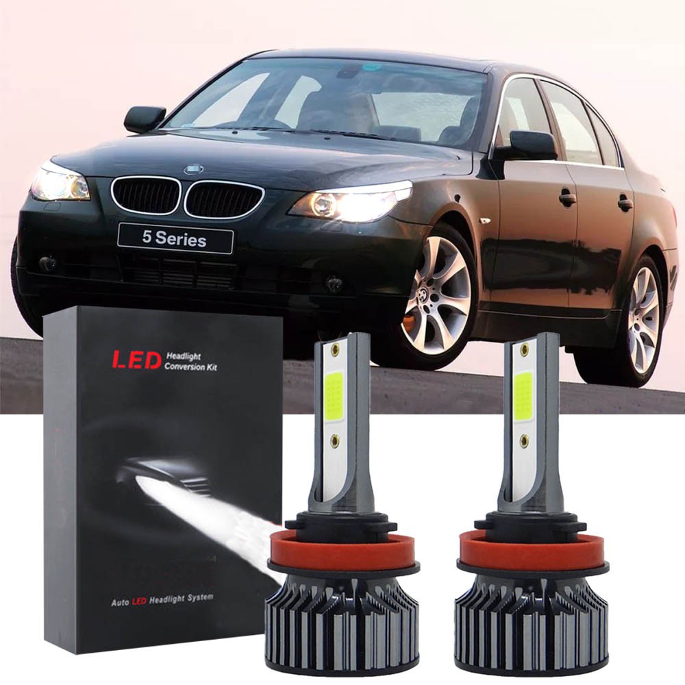 สําหรับ BMW 5 Series E60 E61 2003-2010 คู่หลอดไฟ 6000K LED ไฟหน้าชุด ...