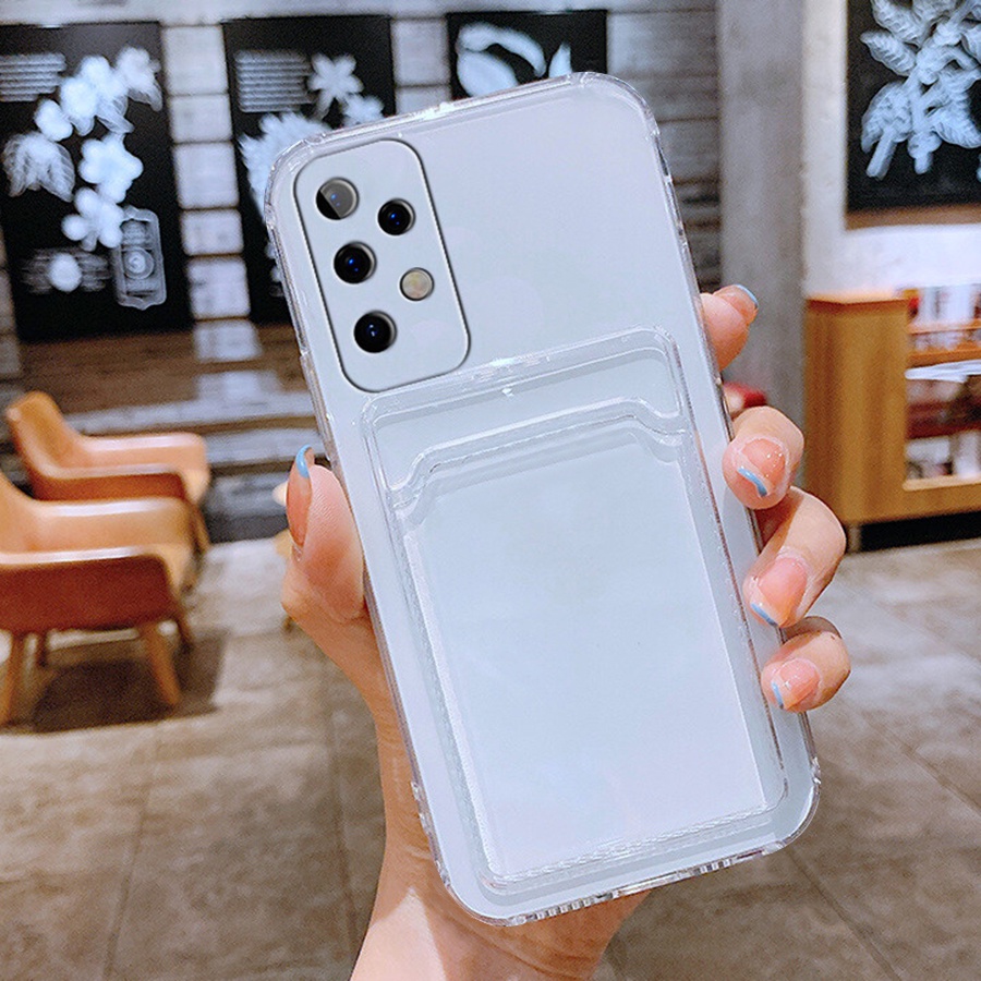 เคสโทรศัพท์มือถือ TPU แบบใส พร้อมช่องใส่บัตร สําหรับ Samsung Galaxy A35 A55 A15 A25 A12 A13 A22 ...