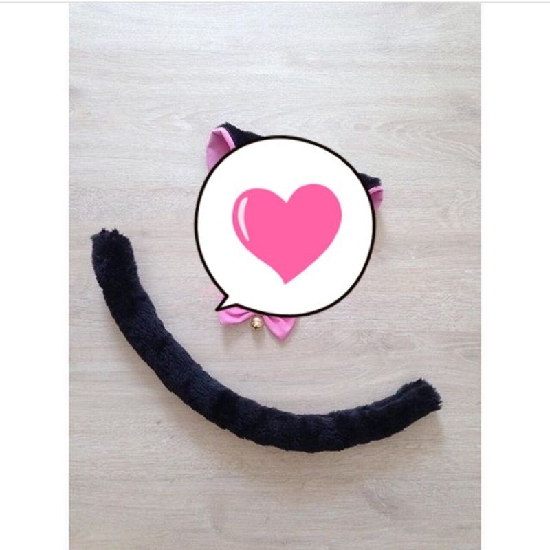 หางแมวสีดำขนสั้น สีขาวขนยาว ความยาว 50-55cm | Shopee Thailand