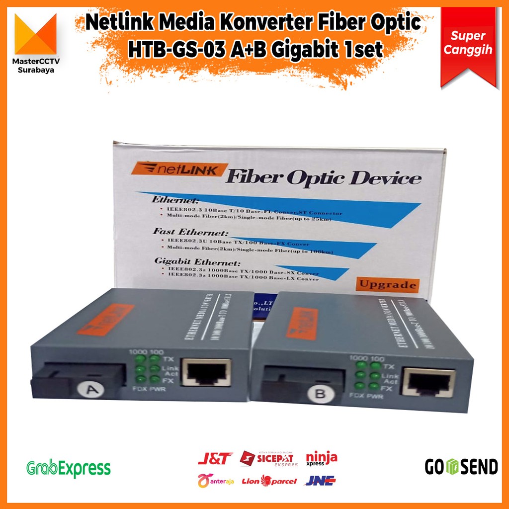 ตัวแปลงสื่อไฟเบอร์ออปติก Netlink HTB-GS-03 A+B Gigabit 1 ชุด | Shopee Thailand