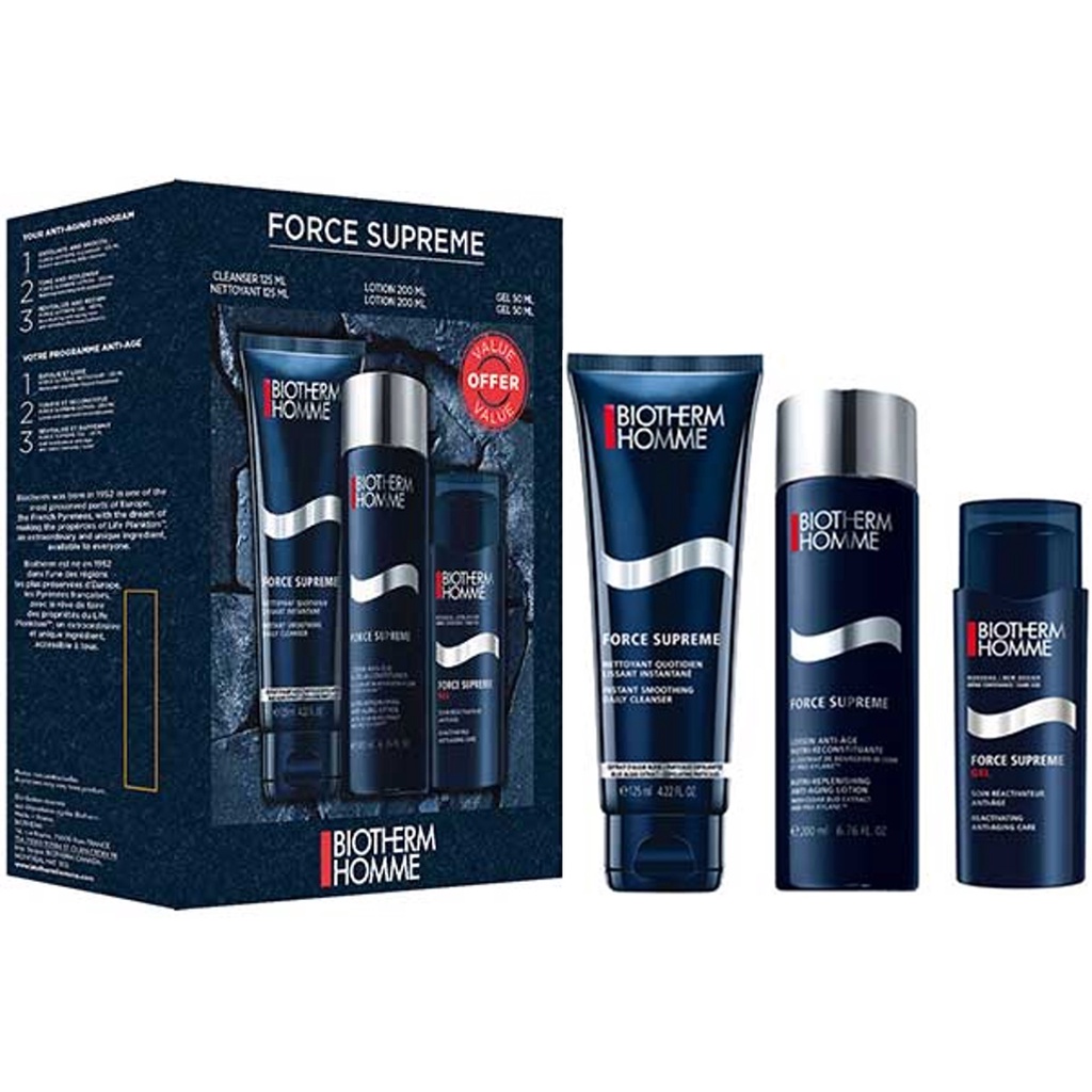 Biotherm Homme Force Supreme Anti-Aging Set 375ml ชุดผลิตภัณฑ์ดูแลผิว ...