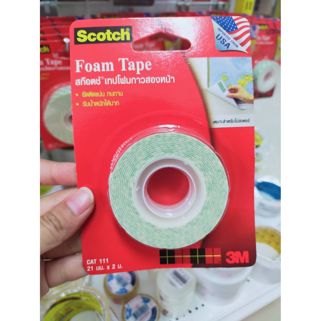 เทปโฟมกาว2หน้า Scotch CAT 110 ขนาด 21มม.*2ม. | Shopee Thailand