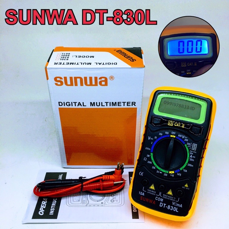 มัลติมิเตอร์ดิจิตอล Sunwa DT-830L digital multimeter มิเตอร์วัดไฟ ...