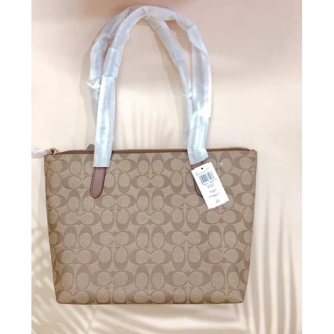 ♥️Coach 4455 Zip Top Tote In Signature | Shopee Thailand