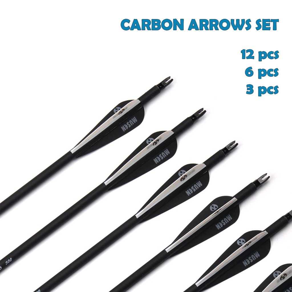 3 - 12 Pcs MSTJ-78HS Mixed carbon Arrows Spine 500 , 30 Inches Diameter ...