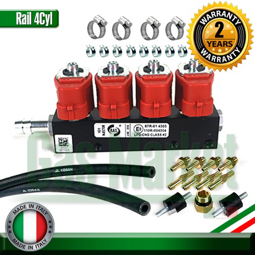 Rail Gas Injector IG1 4 cyl with Hoses and Clamps- ชุดเซ็ต รางหัวฉีด ...