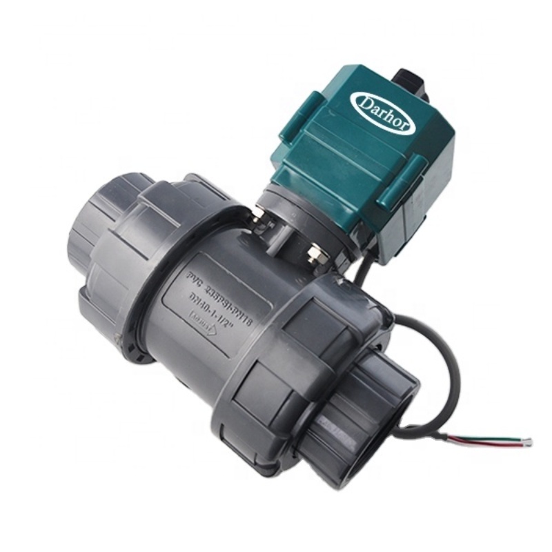 plastic water 2 way PVC UPVC electric motorized ball valve DN32MM ...