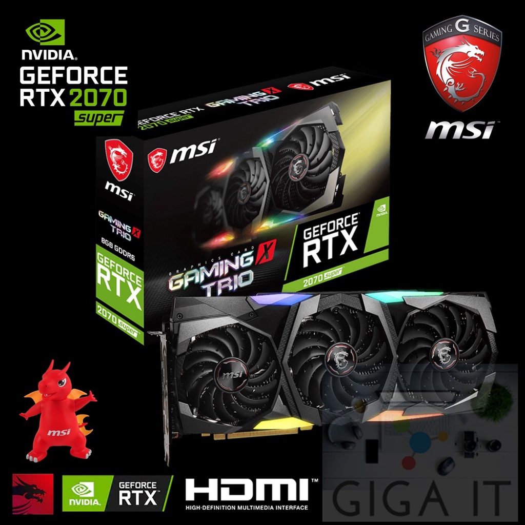 MSI Graphic Card GeForce RTX 2070 SUPER GAMING X TRIO (8GB GDDR6, 256 ...