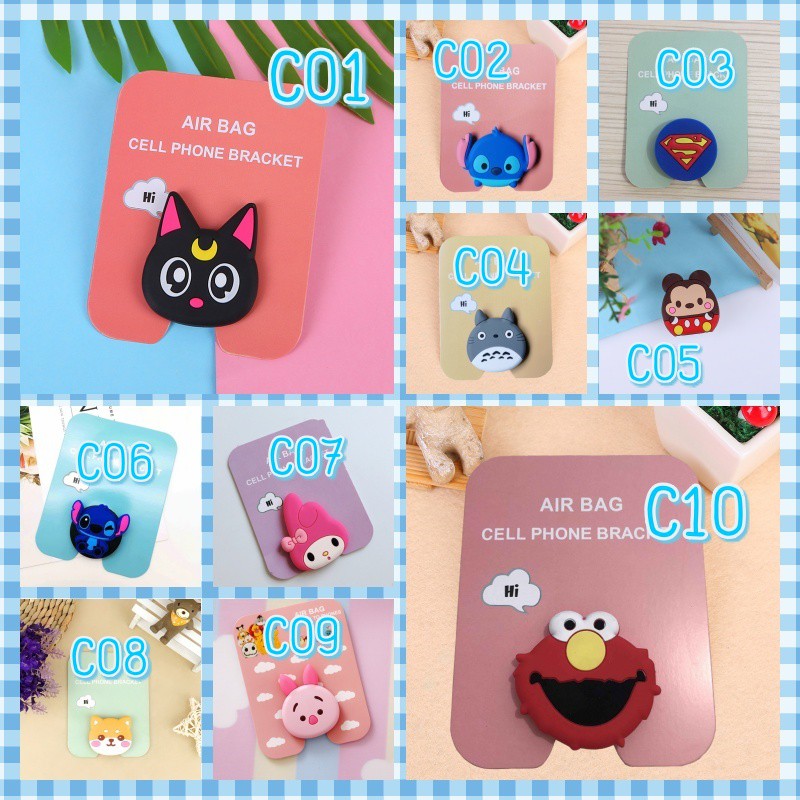 PIXELTH POPSOCKET/GRIPTOK/IRING ที่ติดหลังมือถือ สำหรับจับหรือวาง ลายการ์ตูนน่ารักหลากหลาย กร ...