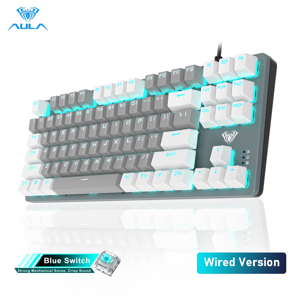 Aula F3287 คีย์บอร์ดเล่นเกม แบบใช้สาย 87 คีย์ บลูทูธ 2.4 กรัม มีไฟแบ็ค ...