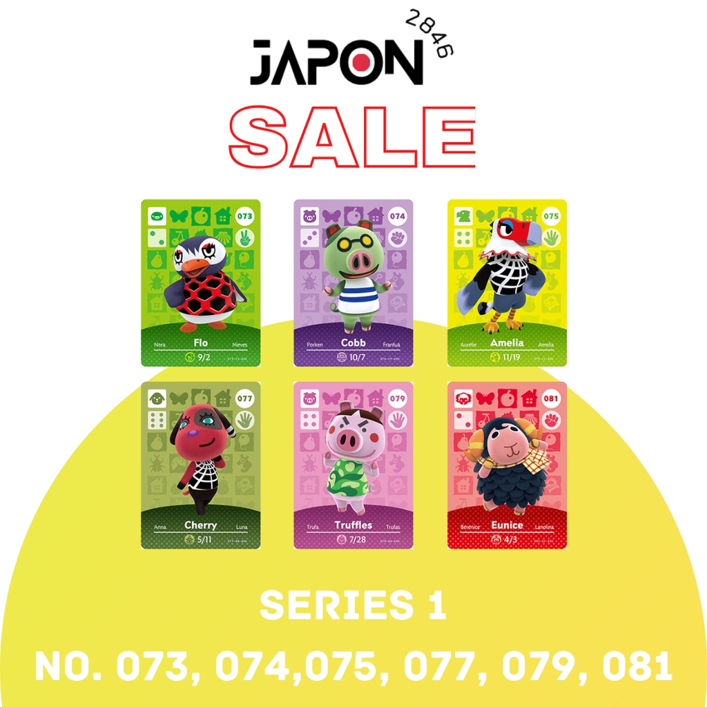 Animal Crossing Amiibo cards Series 1 No.073, 074, 075, 077, 079, 081 | Shopee Thailand