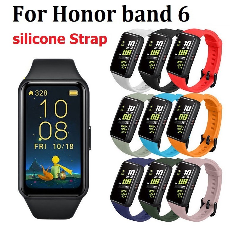 สาย Honor band 6 Strap Sports Soft Silicone Band For Huawei สายนาฬิกา ...