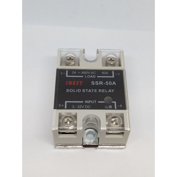 SSR-50A SOLID STATE RELAY ไฟเข้า 3-32VDC ไฟออก24~660VAC 50A | Shopee Thailand
