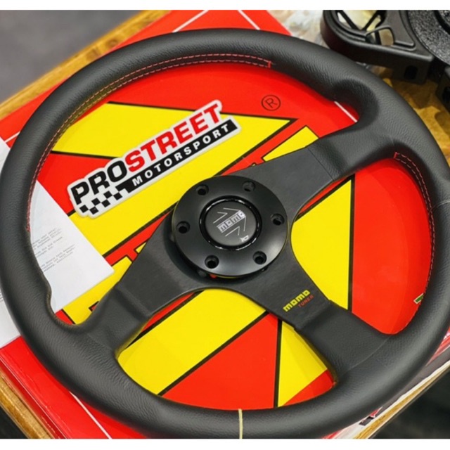 MOMO Tuner steering wheel - Black พวงมาลัย MOMO ของแท้ italy ก้านดำ ...