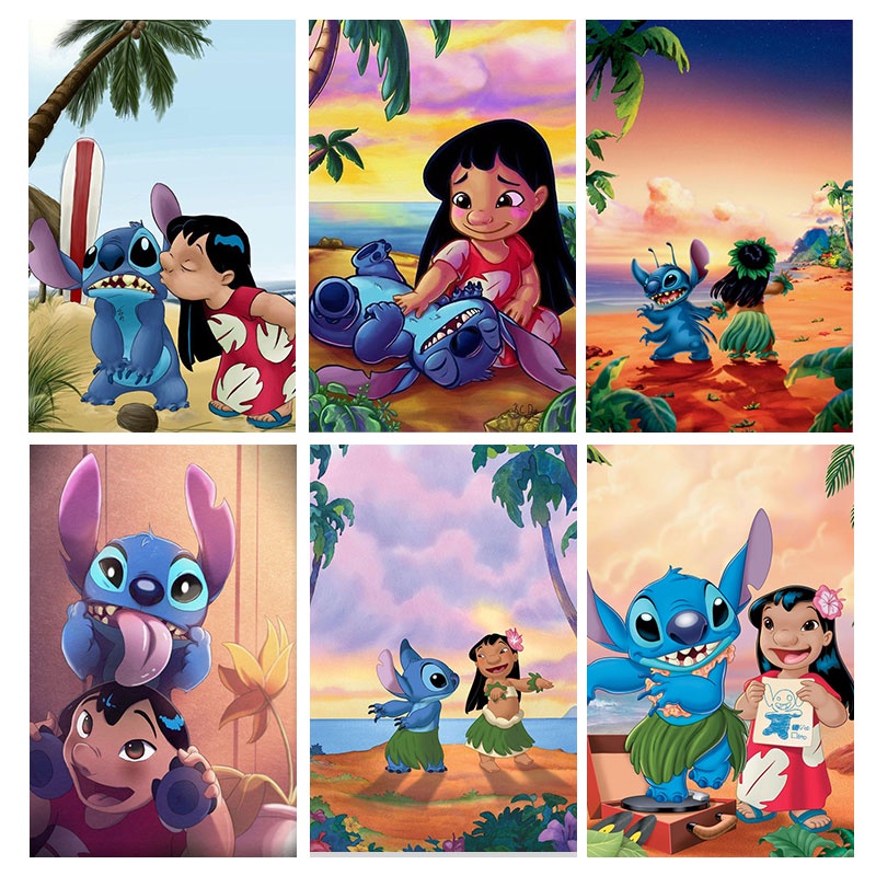 【Pm】Stitch Li Luo Interstellar Baby 5d ภาพจิตรกรรมติดประดับเพชร diy ...