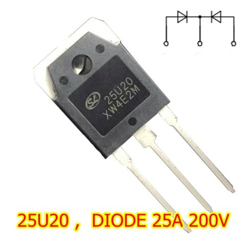(1ตัว) 25U20 , SFR25U20PNA DIODE 25A 200V TO-3P Fast recovery diode ...