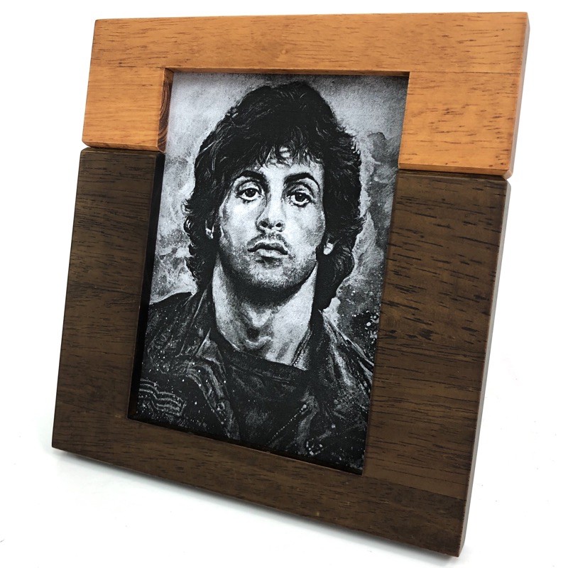 5x7" RAMBO แรมโบ้ Stallone Celebrity Rocky หิน Hollywood ไม้แท้ HIGH ...