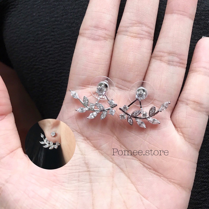 pomee.store ต่างหูทับหลังใบมะกอก | Shopee Thailand