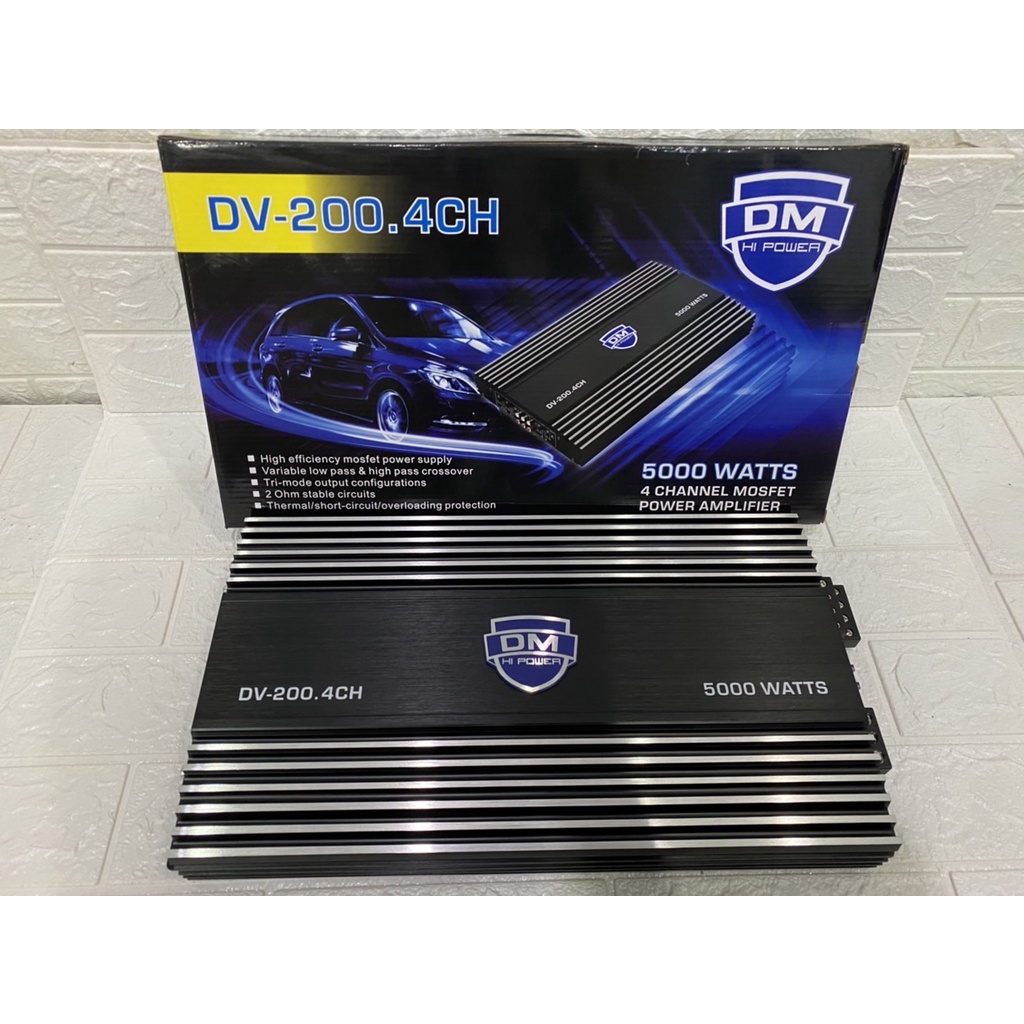 เพาเวอร์แอมป์ DV-200.4CH AB 4CH 5000W ภาคไฟ 2 ชุด แรงๆ เสียงใสๆเพราะมาก ...