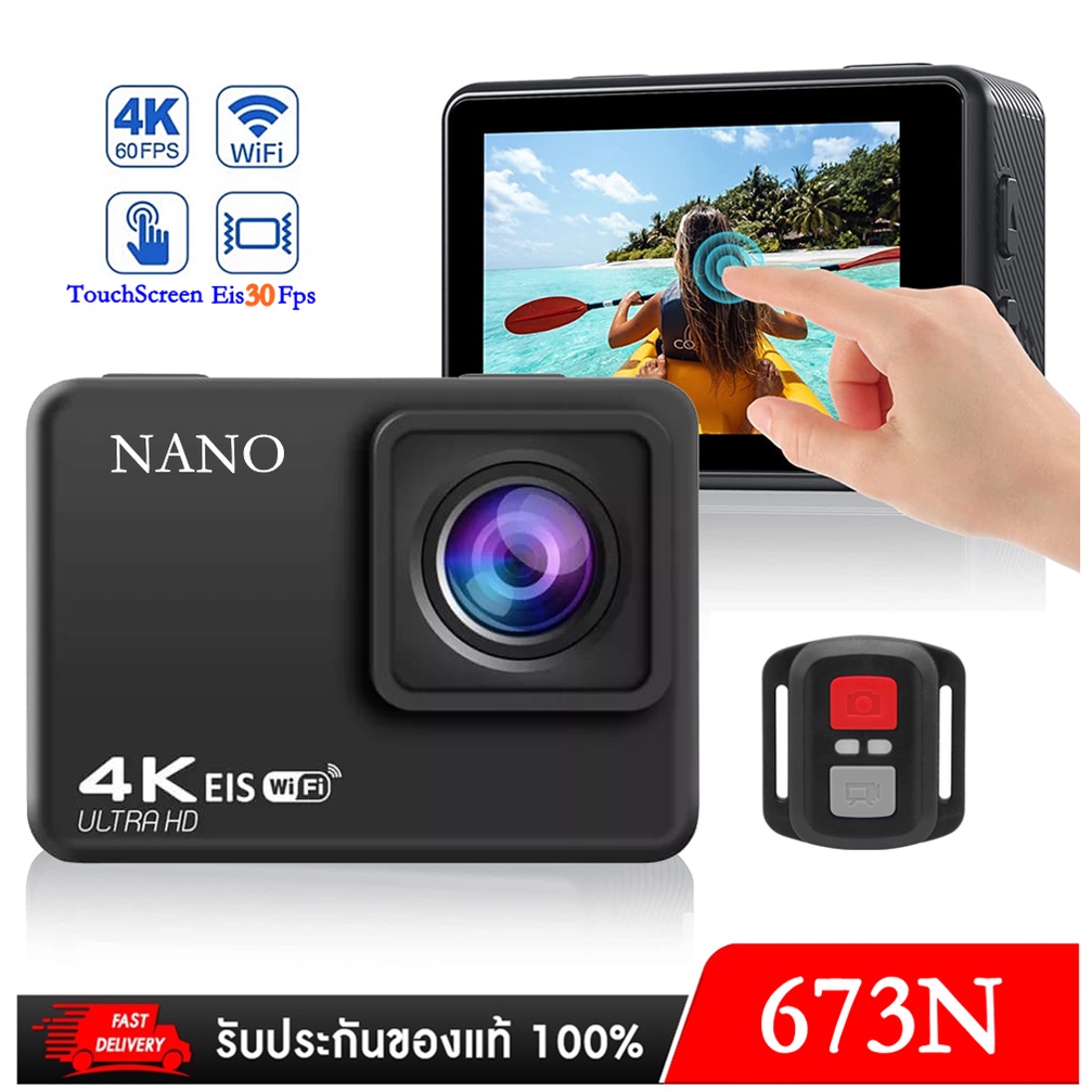 Nanotech Action Camara กล้อง 4K 60FPS EIS 30FPS ACTION CAMERA มีระบบกัน ...