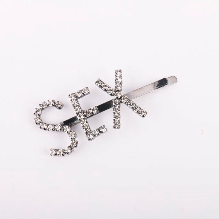 Kr 328 กิ๊บติดผมอะไหล่เงินตัวอักษรเพชร Sex Silver Shopee Thailand