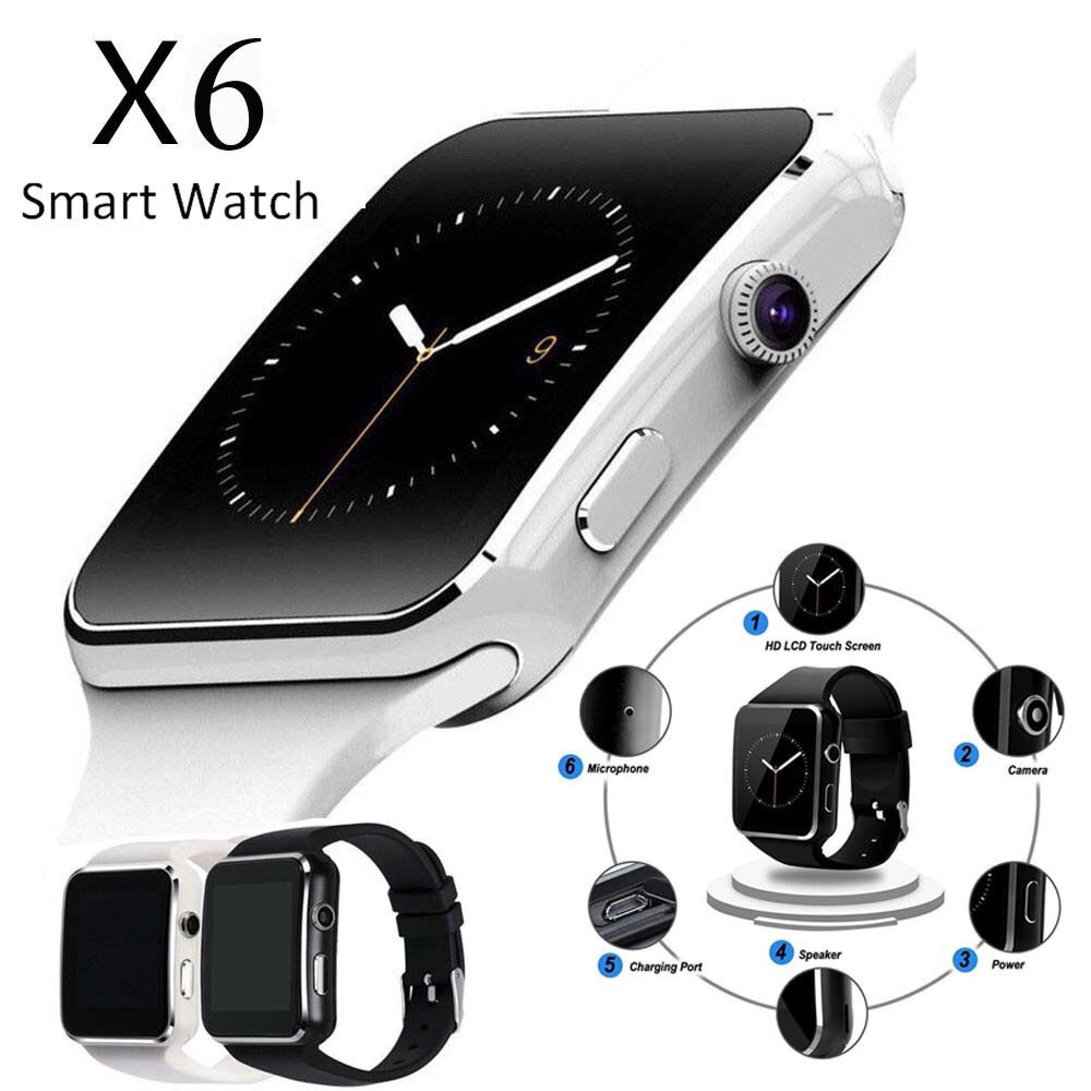 (รุ่นบลูทูธ) สมาร์ทวอทช์ หน้าจอโค้ง smartwatch X6 เชื่อมต่อบลูทูธ ...