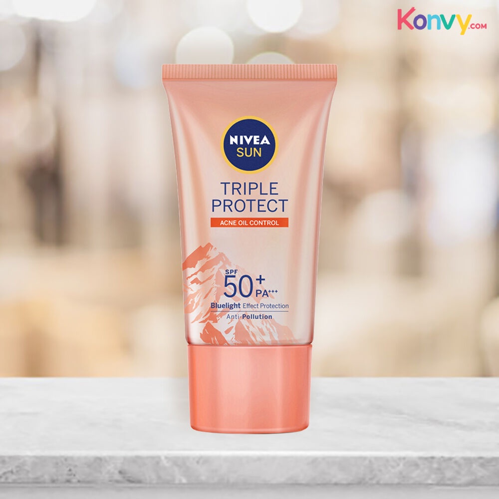NIVEA Sun Triple Protect Acne Oil Control SPF50+/PA+++ 40ml. | Shopee ...