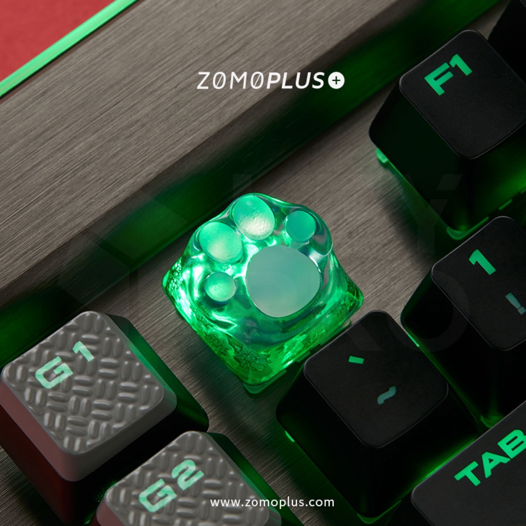 [ZM3] คีย์แคป ZOMOPLUS อุ้งเท้าแมว ไฟลอด สีเขียว เกล็ดหิมะ ZOMO Artisan ...