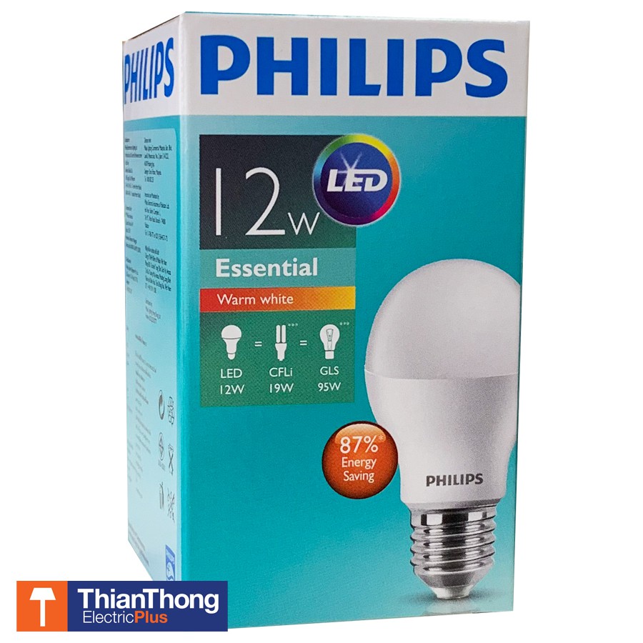 หลอดไฟ ฟิลิปส์ Philips Essential LED Bulb 12W รุ่น ประหยัด | Shopee ...