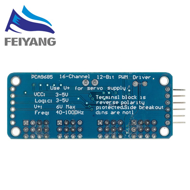 โมดูลเซอร์โวไดร์เวอร์ 16 ช่อง 12-bit PWM I2C PCA9685 Raspberry pi ...