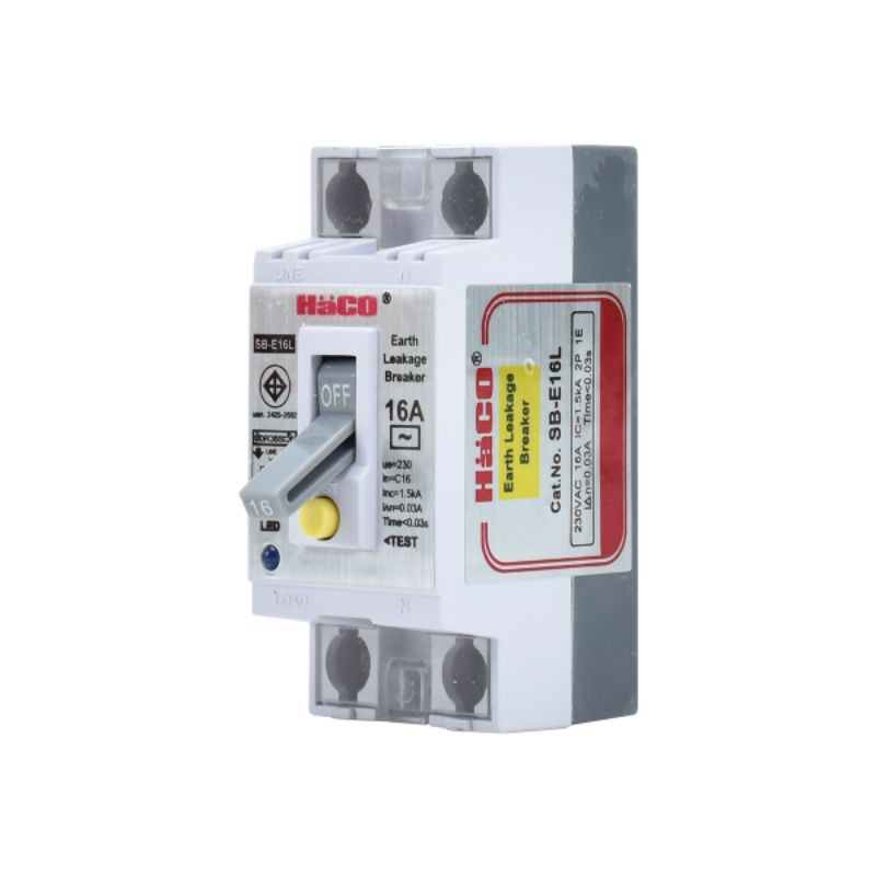 HACO เบรคเกอร์กันดูด Earth Leakage Breaker 2P 1E 16A 230VAC 30mA SB ...