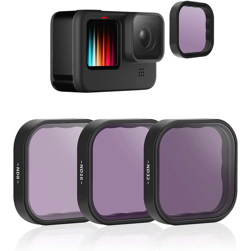 TELESIN 3 Pack ND Filter ND8/ ND16/ ND32 Compatible with GoPro Hero 9 ...