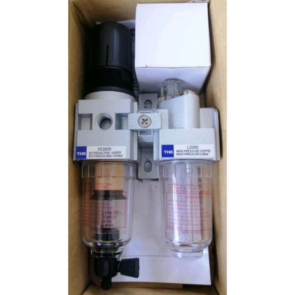 THB ชุดกรองลม ดักน้ำ ปรับลม เติมน้ำมัน ขนาดเกลียว 1/4” FRL202 (Made in Taiwan) สินค้าพร้อมส่ง ...