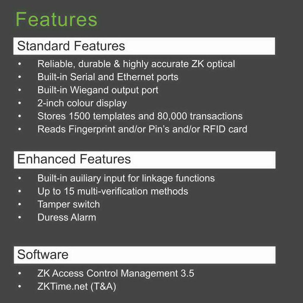 ZKTeco F7 WiFi เครื่องสแกนลายนิ้วมือ ใช้งานได้ดีทั้งบันทึกเวลาทำงาน และควบคุมประตู ID Card คีย์ ...