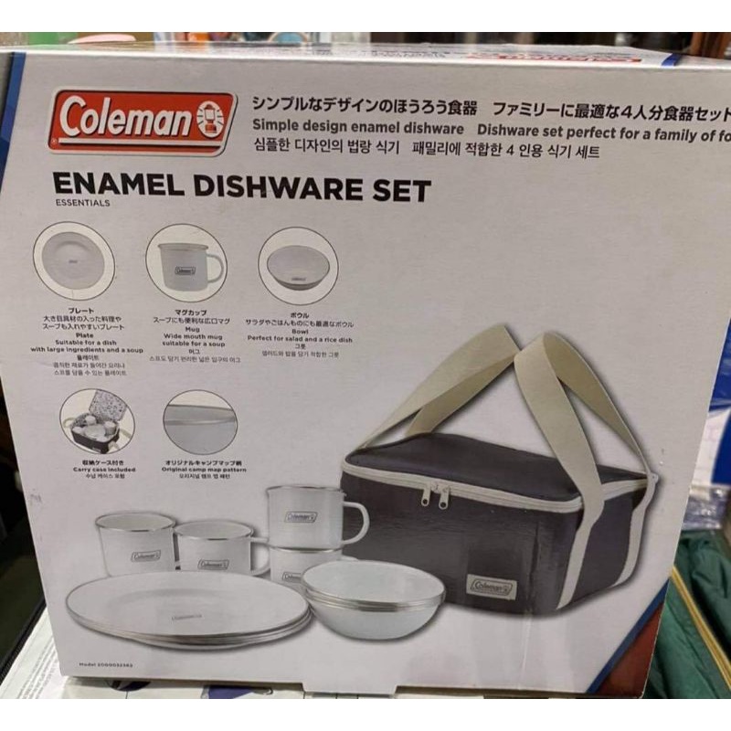 enamel dishware set Coleman ชุดอินาเมล เซ็ท โคลแมน 4 ที่ | Shopee Thailand