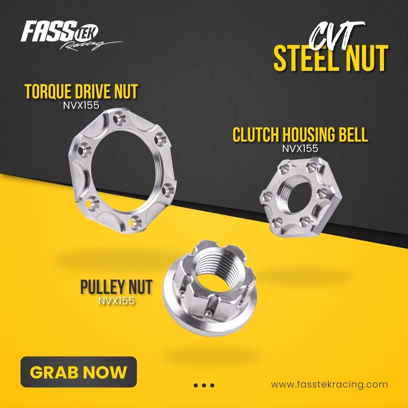 Yamaha NVX155 FASSTEK NUT CLUTCH BELL / NUT FRONT PULLEY / NUT TORQUE ...