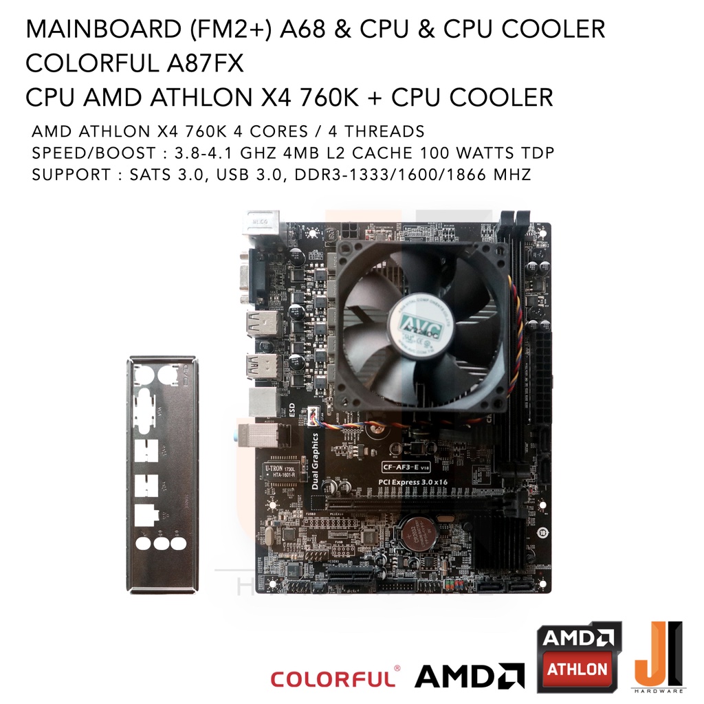 ชุดสุดคุ้ม Mainboard A87FX (FM2+) A68 + AMD Athlon X4 760K With CPU ...