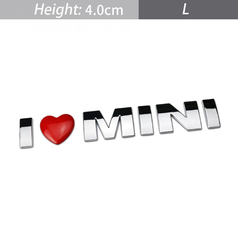 สติกเกอร์โลหะพิมพ์ลายตัวอักษร I Love Mini Cooper S 3 D สําหรับตกแต่ง ...