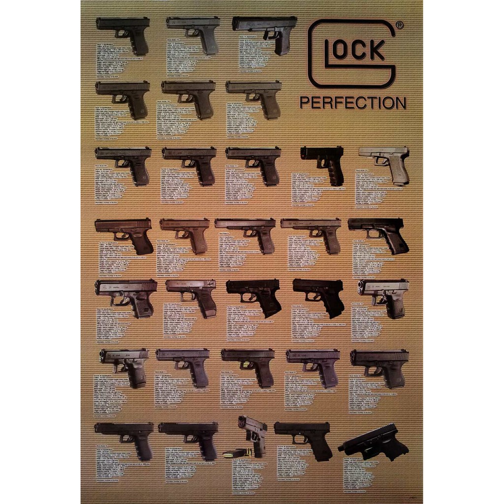 โปสเตอร์ ปืน กล็อค GLOCK PERFECTION POSTER 24"x35" Inch Semi-automatic ...