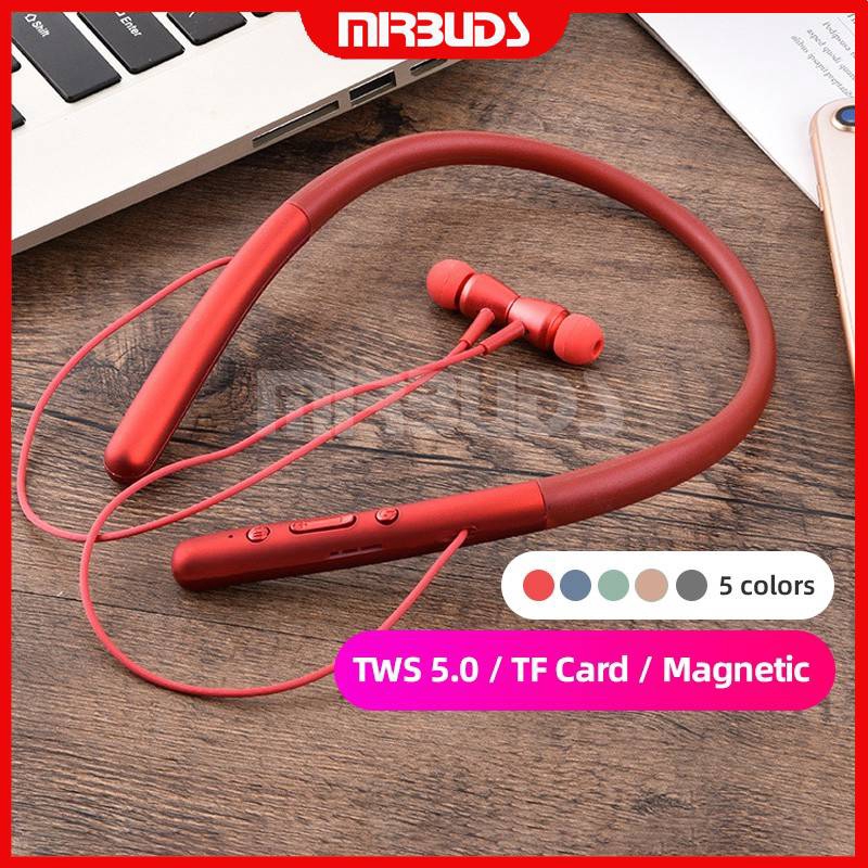 หูฟังบลูทูธไร้สาย mirbuds 5 . 0 กันน้ําสําหรับเล่นกีฬา | Shopee Thailand